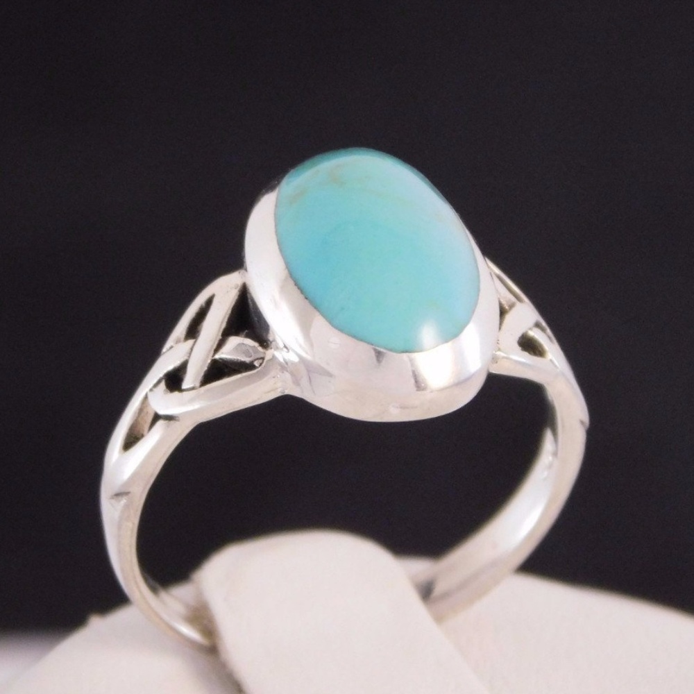 Celtic/Irish Triquetra Turquoise Statement Ring - Gem